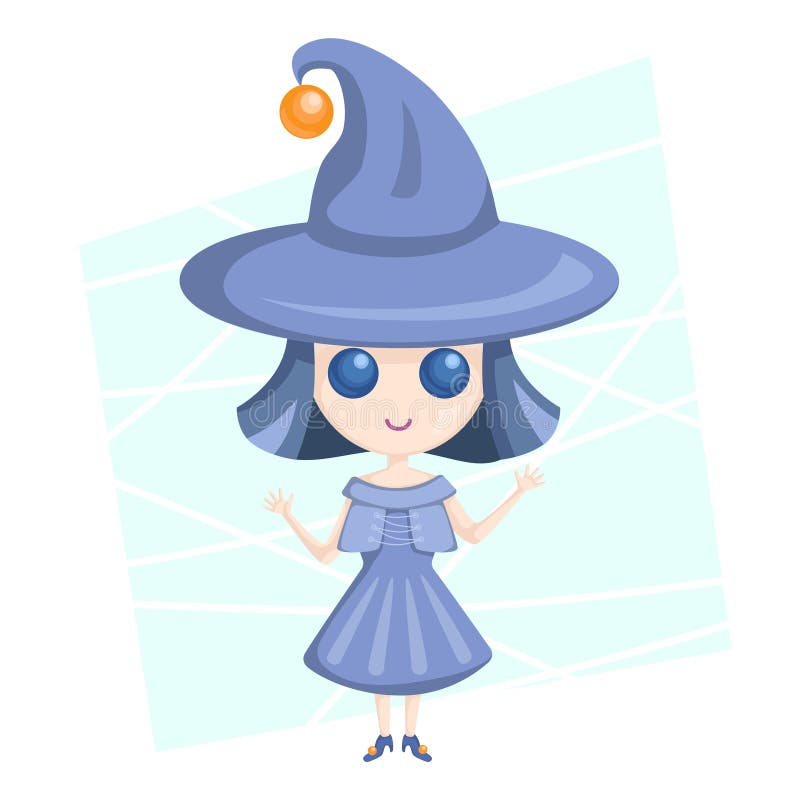 Cute Halloween Witch Mascot, Vector Character Art Stock Vector ...