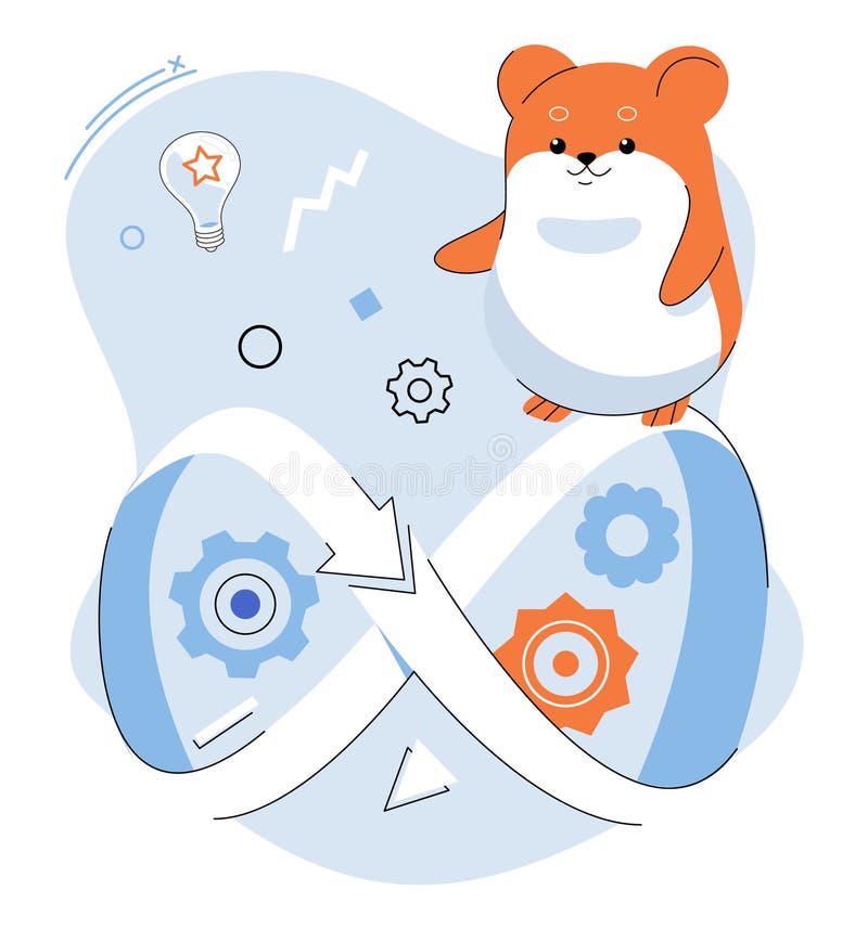 Cute Hamster Balancing on Infinity Loop with Gears and Lightbulb Stock ... Cute Hamster Balancing on Infinity Loop with Gears and Lightbulb Stock ...
