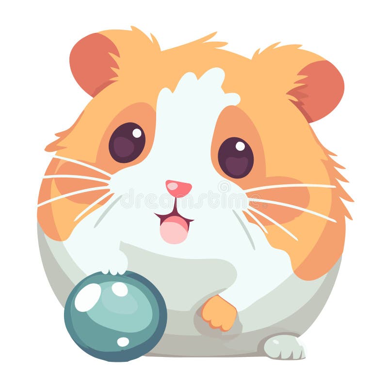 Cute hamster with a ball stock vector. Illustration of sweet - 279271201
