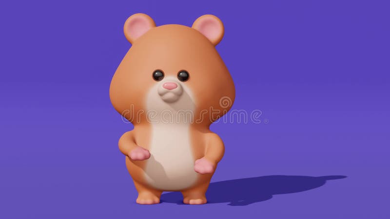 Cute Hamster Cartoon Character. Abstract Loop Animation Stock Video ...
