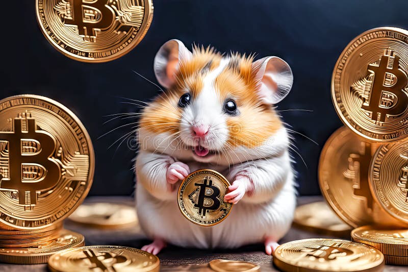 Cute Hamster Grabs Cryptocurrency. Cryptocurrency Successful Hamster ...