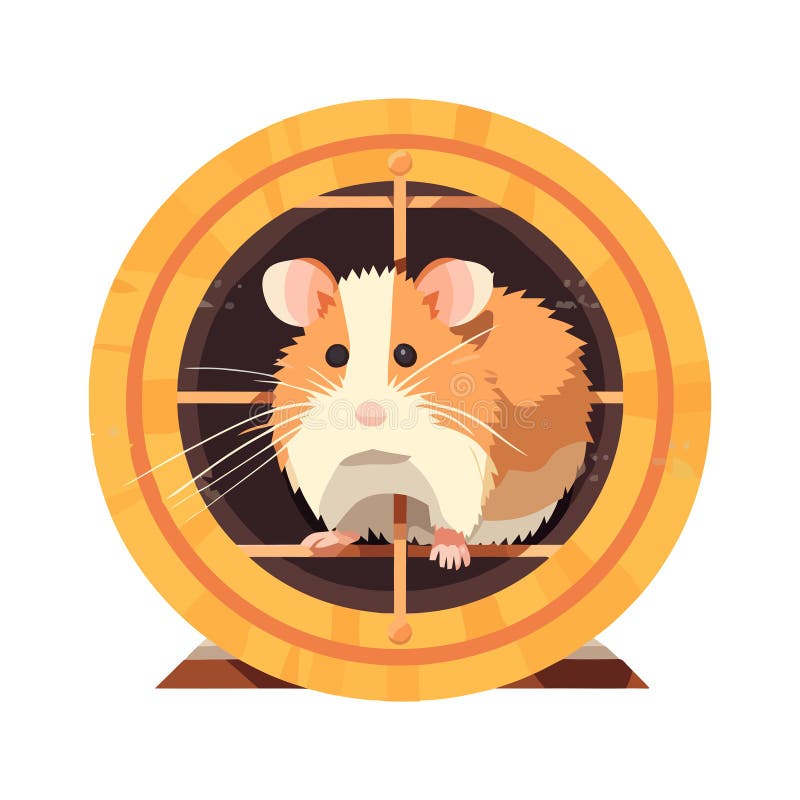 Cute Hamster Icon Sitting on White Background Stock Vector ...