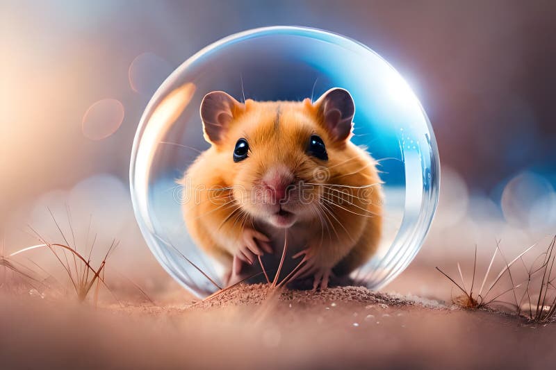 Cute Hamster Inside a Crystallize Bubble Stock Illustration ...