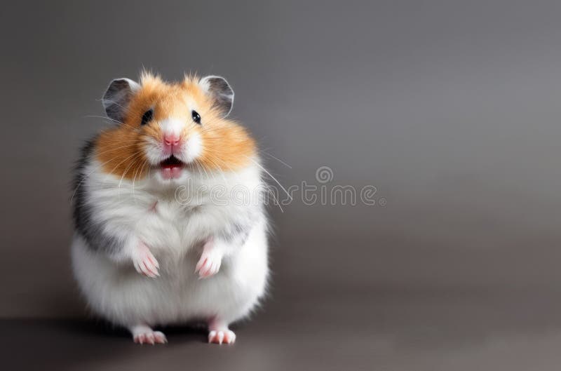 Cute Hamster Looking at Camera, Front View Stock Illustration ...