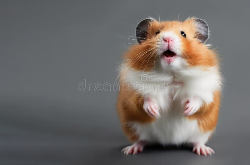 Cute Hamster Looking at Camera, Front View Stock Illustration ...