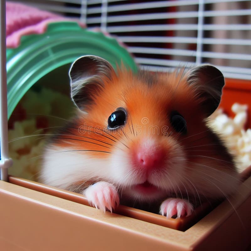 Cute Hamster Peeking Ou Rare Odd Stock Photo - Image of rare, cage ...