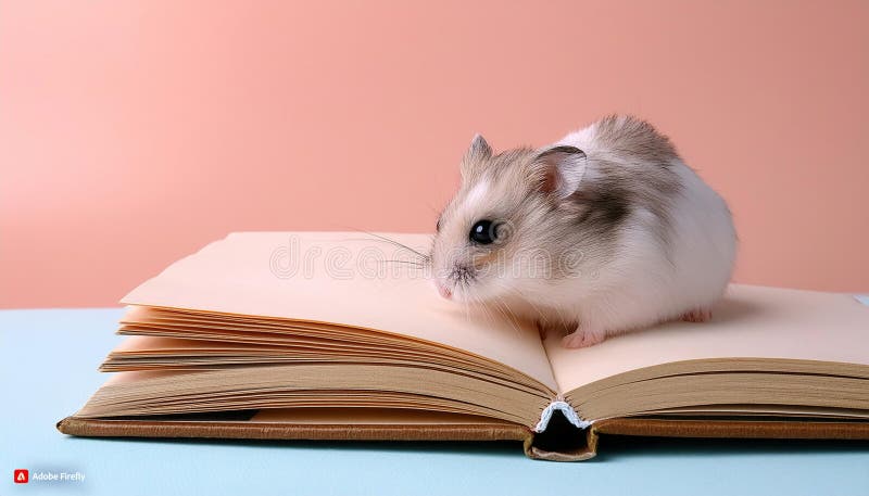 A Cute Hamster Reading a Book Stock Illustration - Illustration of story, animal: 327020301