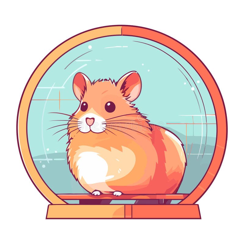 Cute Hamster Sitting, Cheerful Stock Vector - Illustration of cartoon ...