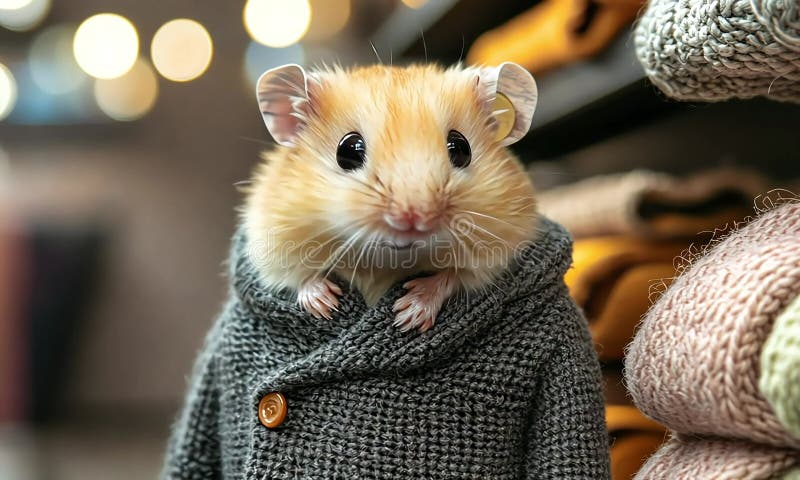 Cute hamster in a sweater stock video. Video of sweater - 375496889