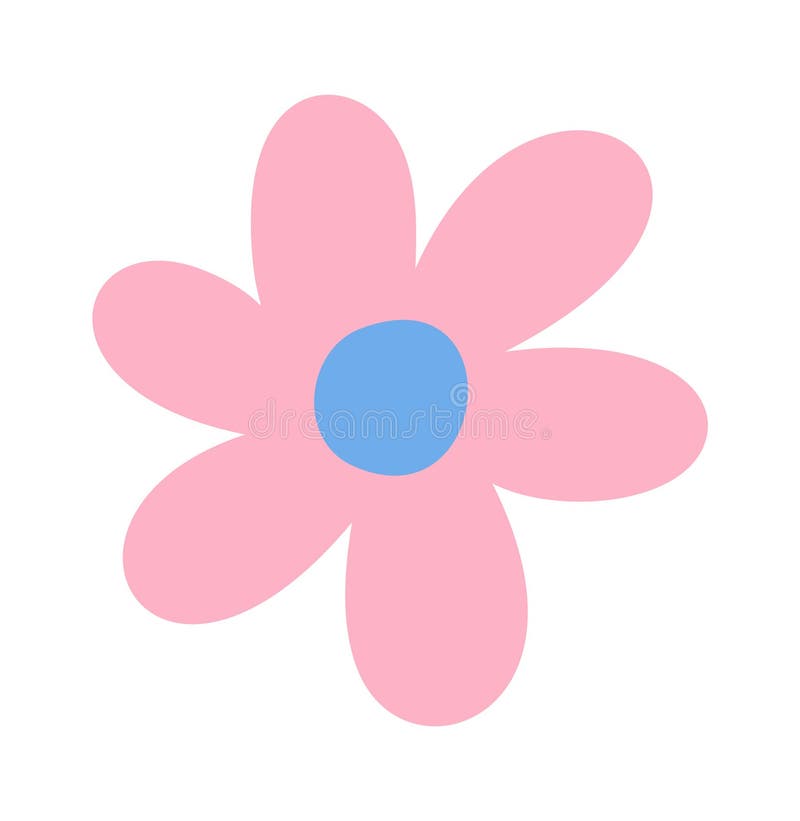 Cute Hand-dawn Flower Bloom Element Stock Illustration - Illustration ...