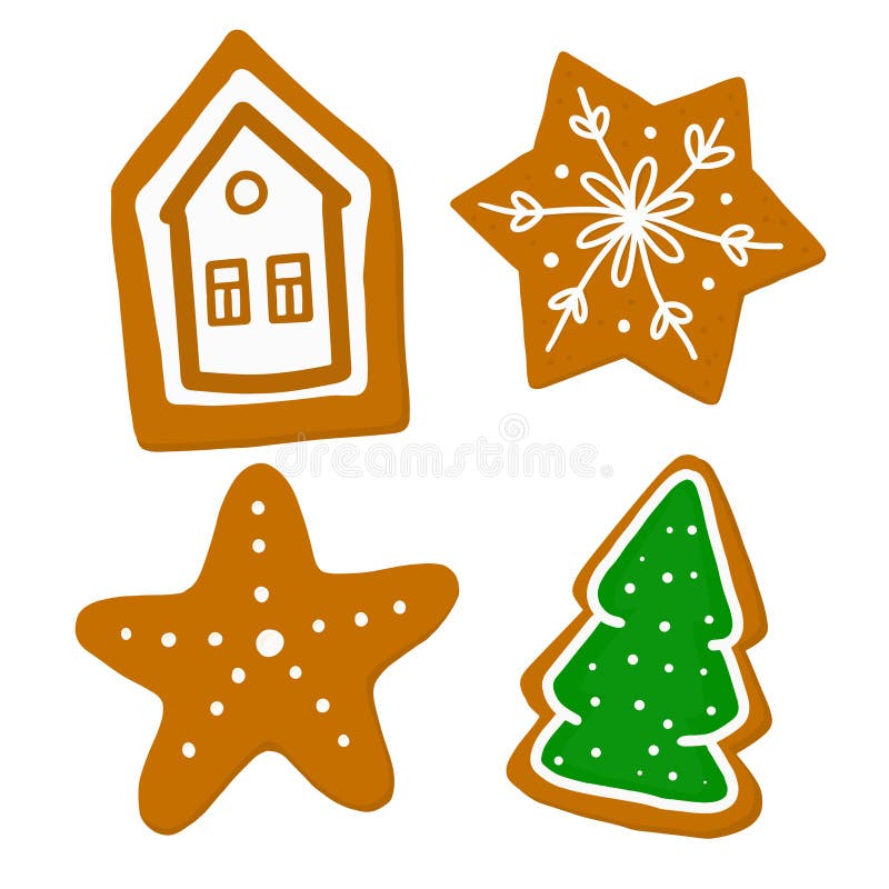 Cute Hand Drawn Cookies Vector Illustration Of Gingerbread Cookies