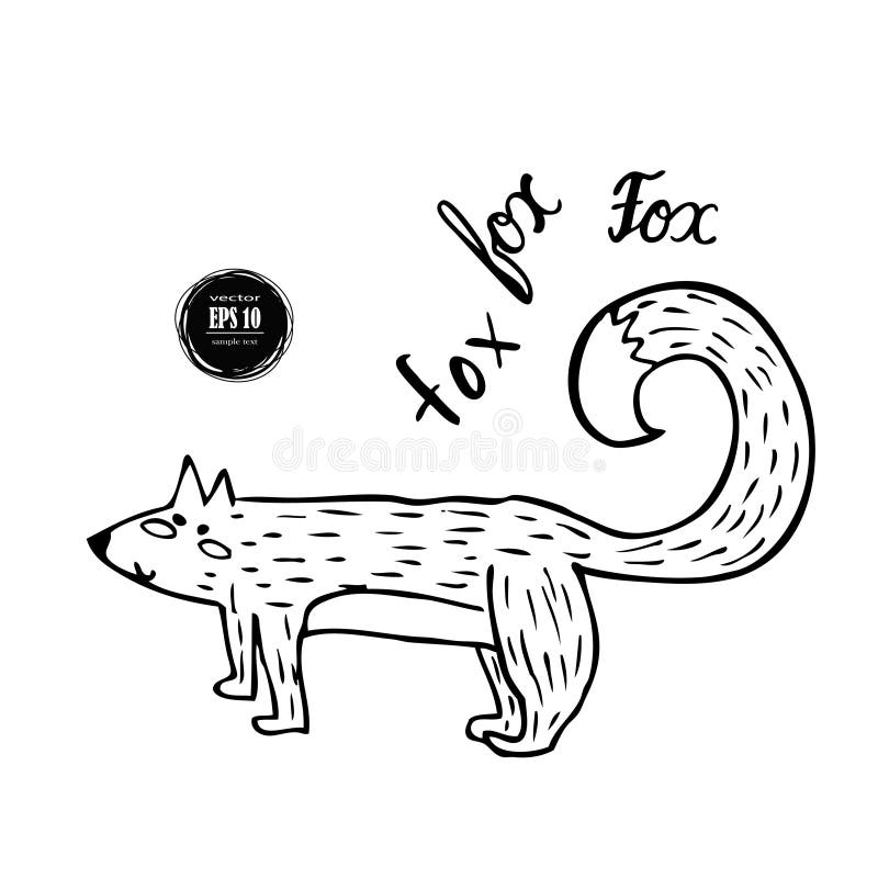 Hand-drawn Fox Illustration Animal Stock Vector - Illustration of icon ...