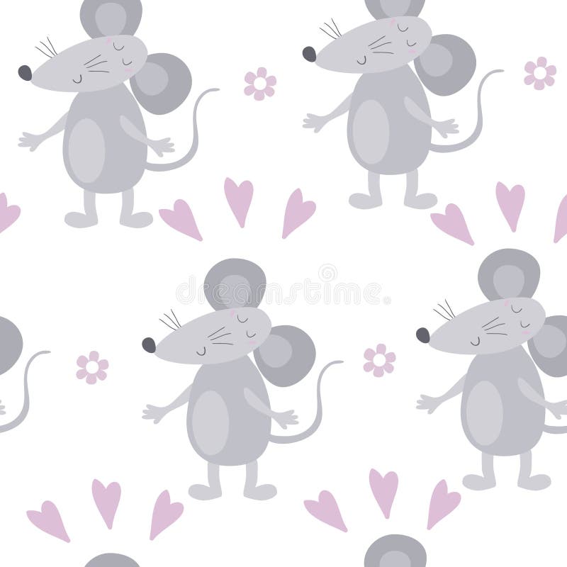 Doodle Mouse Frame for 2020, Hand Drawn Set of Mouse for New Year ...