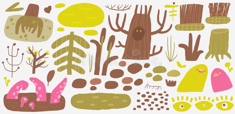 Marsh and Wetland Plants Collection Stock Vector - Illustration of hand ...