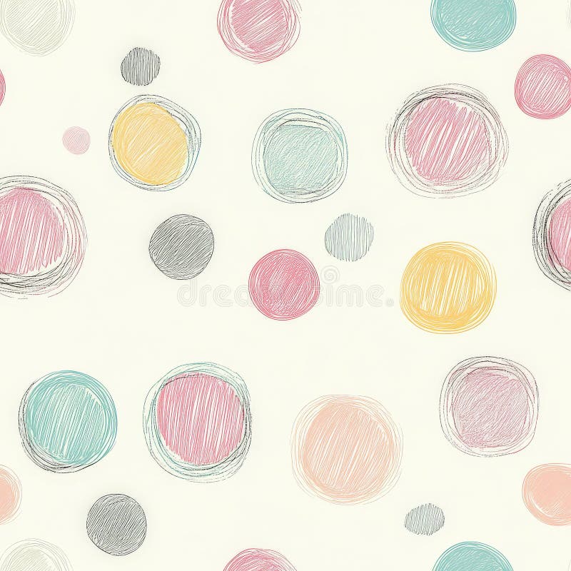 Cute Hand Drawn Dot Pattern Sketched Circles Various Sizes Outlined ...