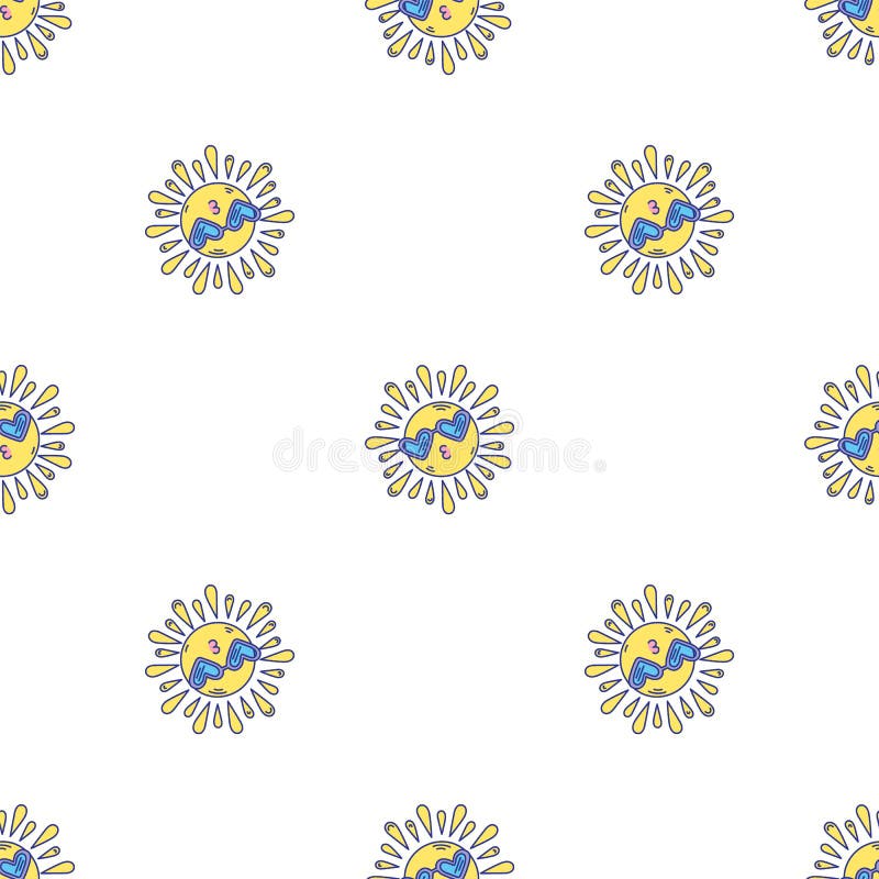 Cute Hand-drawn Endless Doodle Sunny Pattern Stock Vector ...