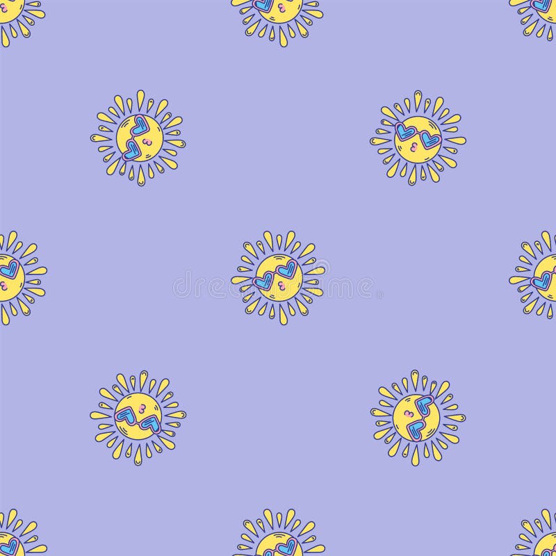 Cute Hand-drawn Endless Doodle Sunny Pattern Stock Vector ...
