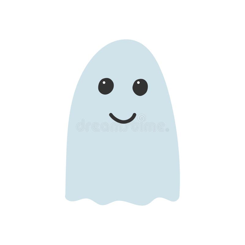 Cute hand-drawn ghost stock vector. Illustration of treat - 254644827