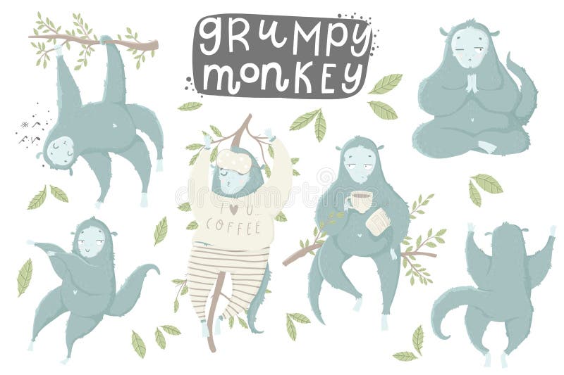Grumpy Monkey Stock Illustrations – 123 Grumpy Monkey Stock ...