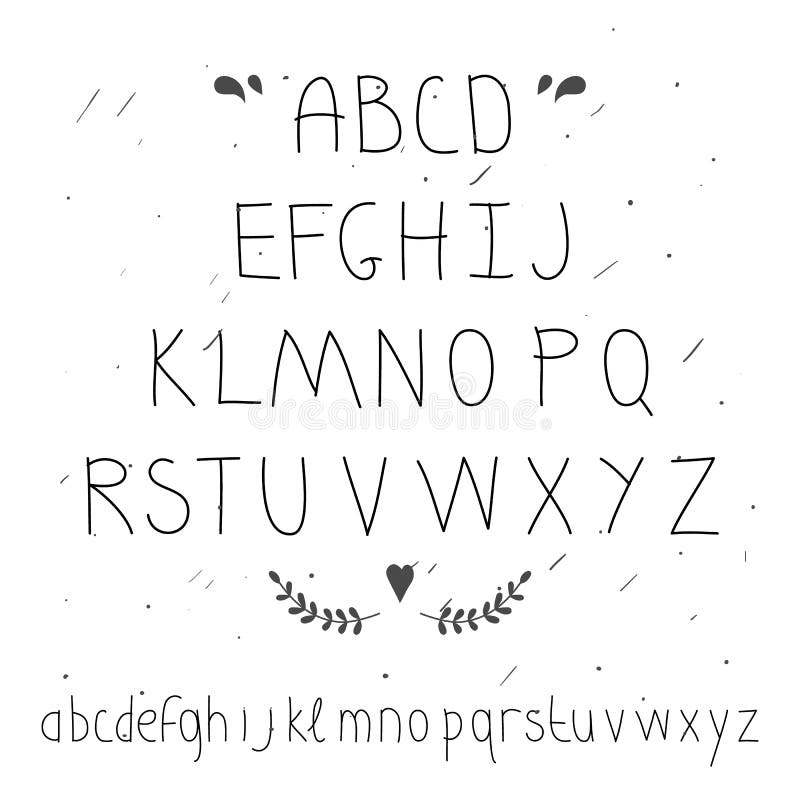 Cute Hand Drawn Letter. Doodle Type. Stock Vector - Illustration of ...