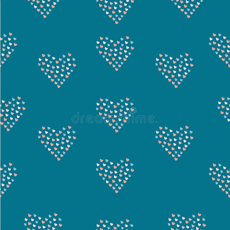Cute Hand Drawn Pattern with Grouped Small Hearts into Bigger Hearts ...
