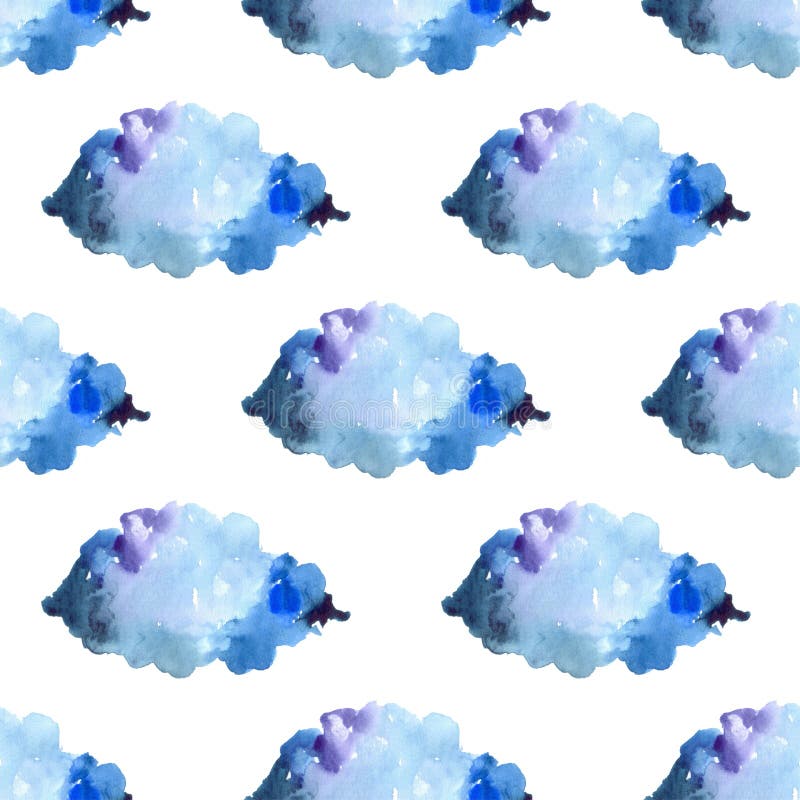 Cute Hand Drawn Seamless Pattern with Clouds. Funny Background ...