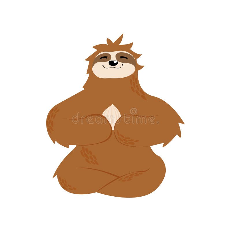 Sloth on Tree Branch Hand Drawn Illustration Isolated on White ... Sloth on Tree Branch Hand Drawn Illustration Isolated on White ...