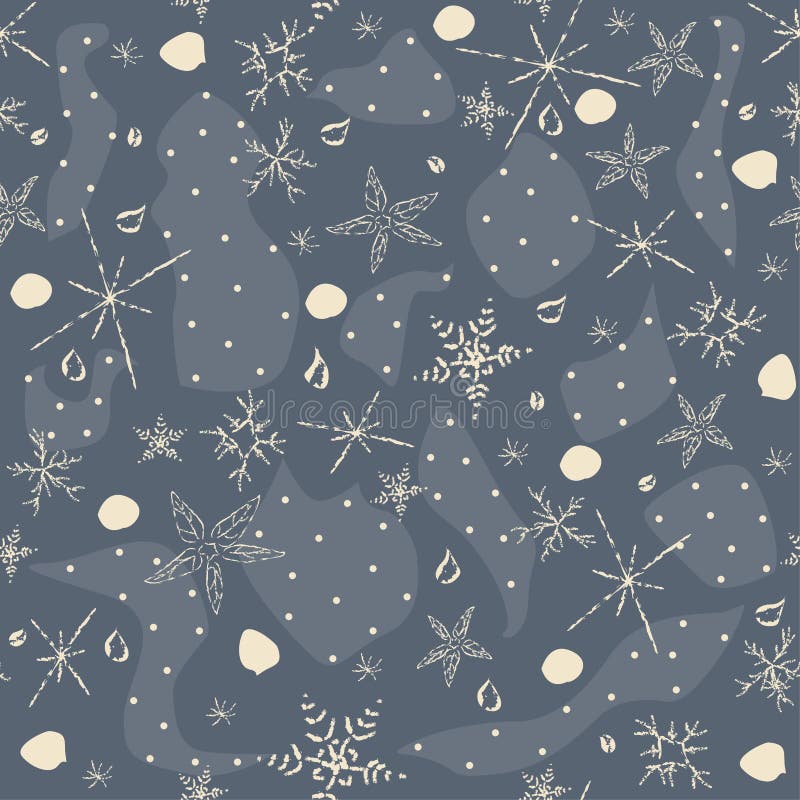 Cute Hand Drawn Winter Pattern. Seamless Pattern Stock Illustration ...
