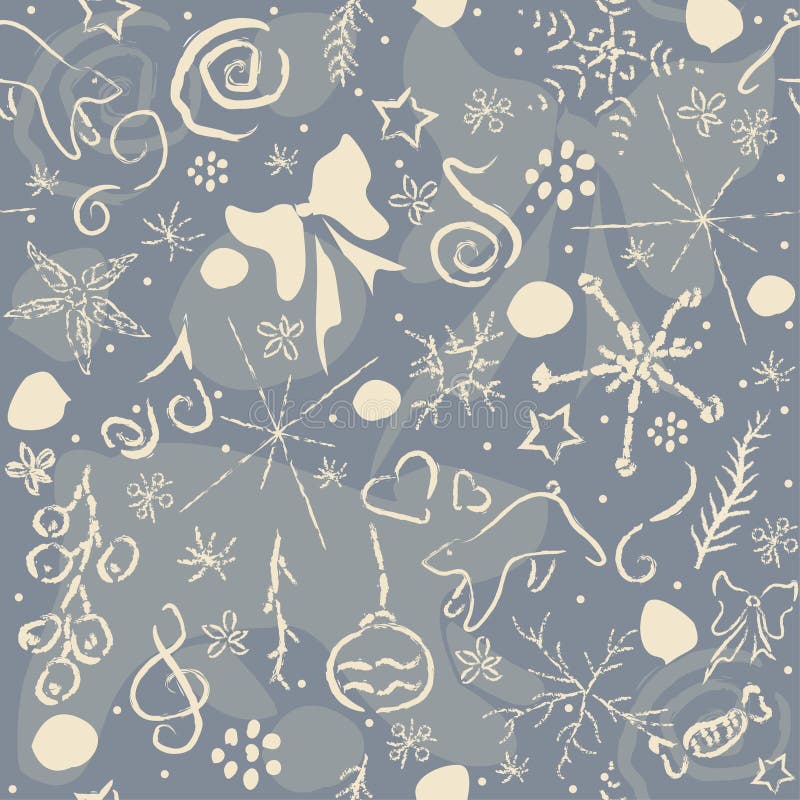 Cute Hand Drawn Winter Pattern. Seamless Pattern. Vector Illustration ...
