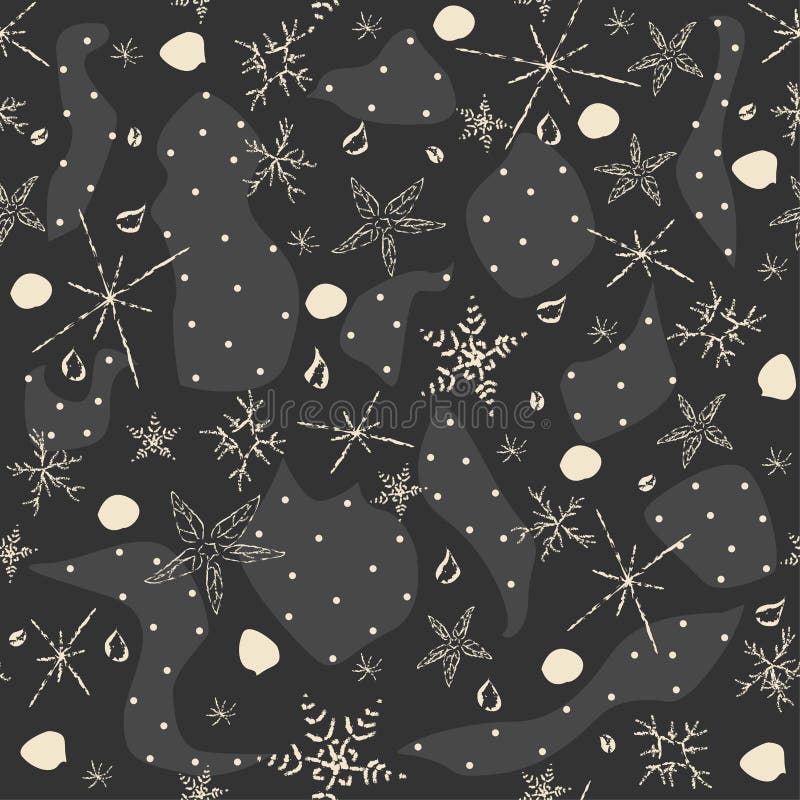 Cute Hand Drawn Winter Pattern. Seamless Pattern. Vector Illustration ...