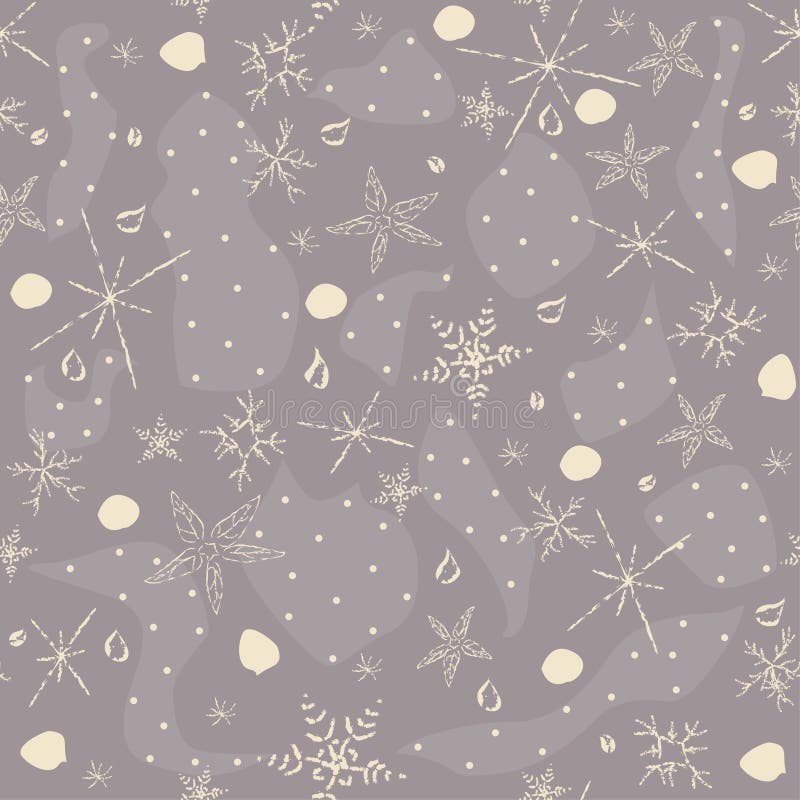 Cute Hand Drawn Winter Pattern. Seamless Pattern. Vector Illustration ...