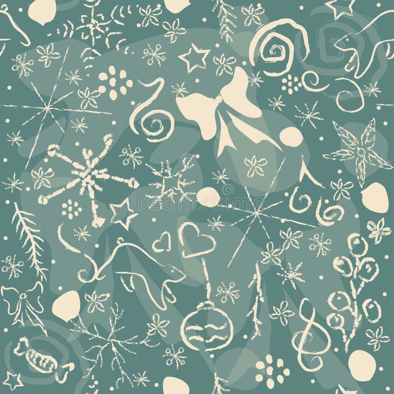Cute Hand Drawn Winter Pattern. Seamless Pattern. Vector Illustration ...