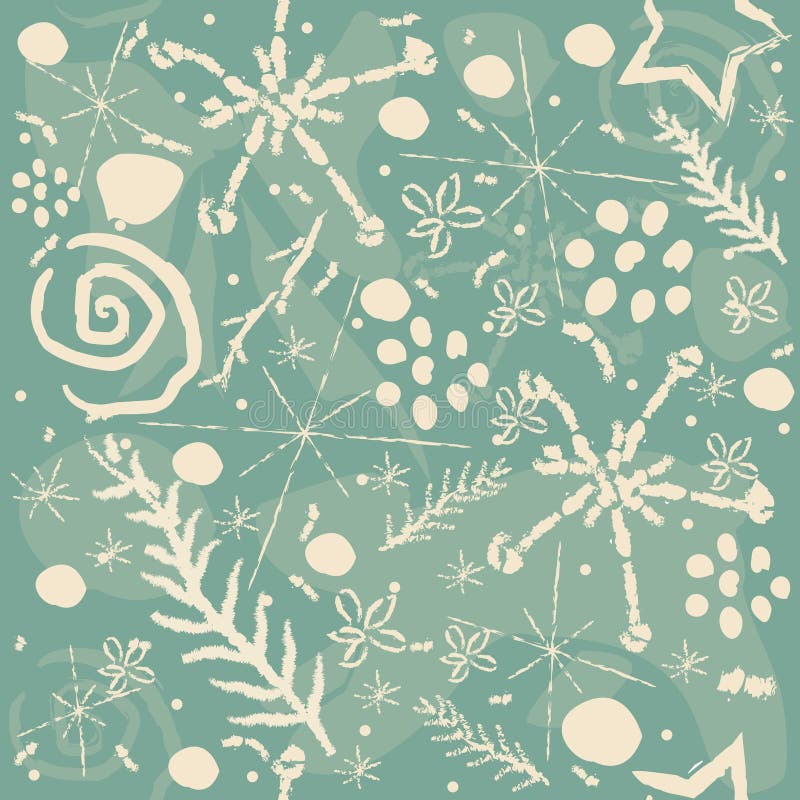 Cute Hand Drawn Winter Pattern. Seamless Pattern. Vector Illustration ...