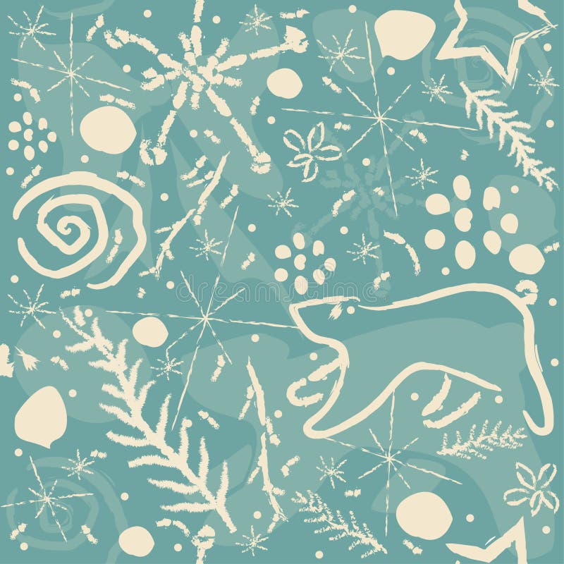 Cute Hand Drawn Winter Pattern. Seamless Pattern. Vector Illustration ...
