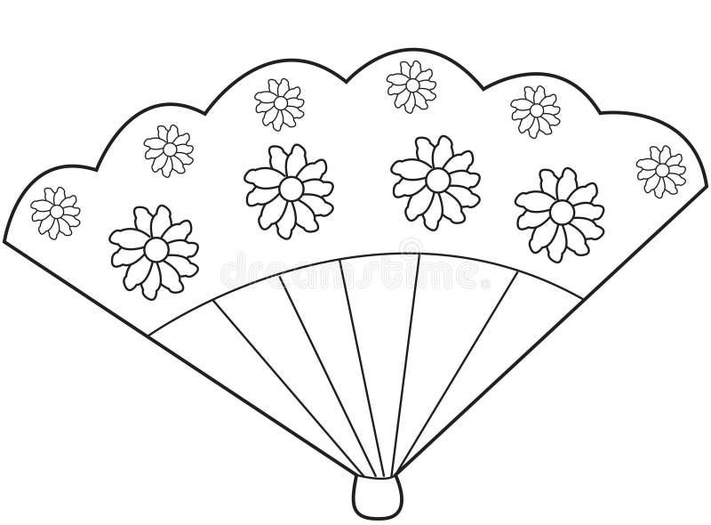 Hand fan stock illustration. Illustration of detail, abstract - 55232861