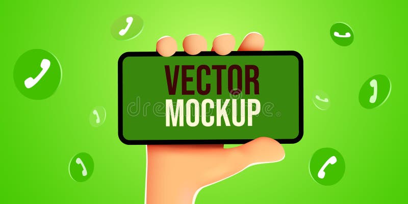 Cute Hand Holding Phone. Phone Call Stock Vector - Illustration of ...