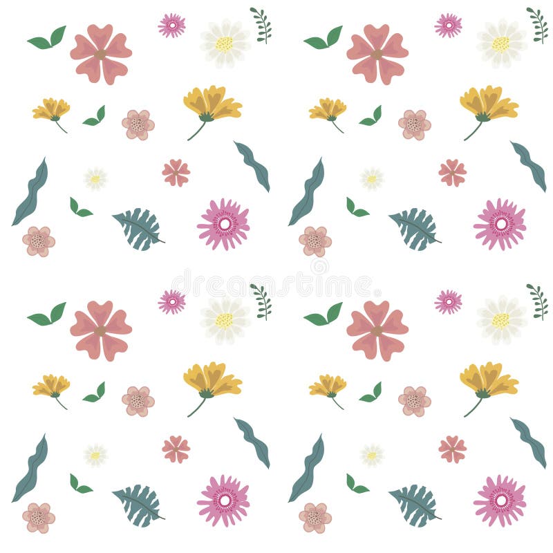 Cute Hand-painted Flower Pattern Flower Pattern Stock Vector ...