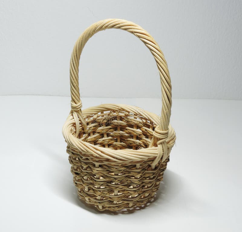 Cute Handmade Basket Made of Wicker. Stock Image - Image of interlace ...