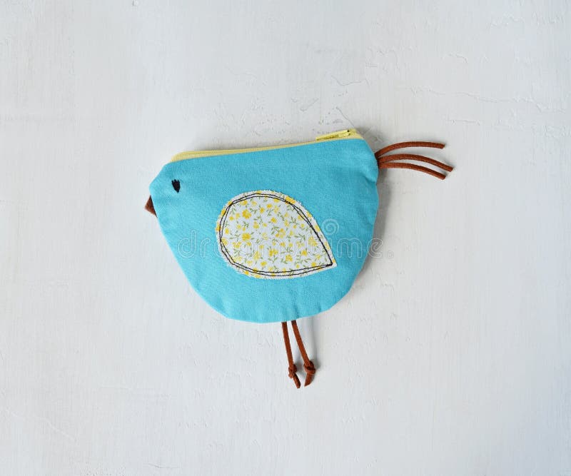 Cute Handmade Blue Bird Zipper Pouch Stock Photos - Free & Royalty-Free ...