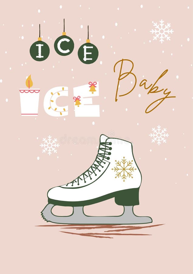 Cute Handmade Illustrated Christmas Mood Poster Stock Illustration ...