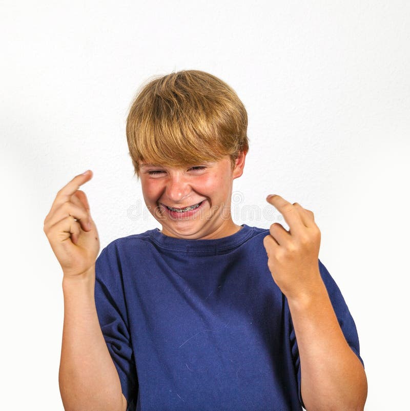 Cute Handsome Boy is Joking Stock Image - Image of glance, isolated ...