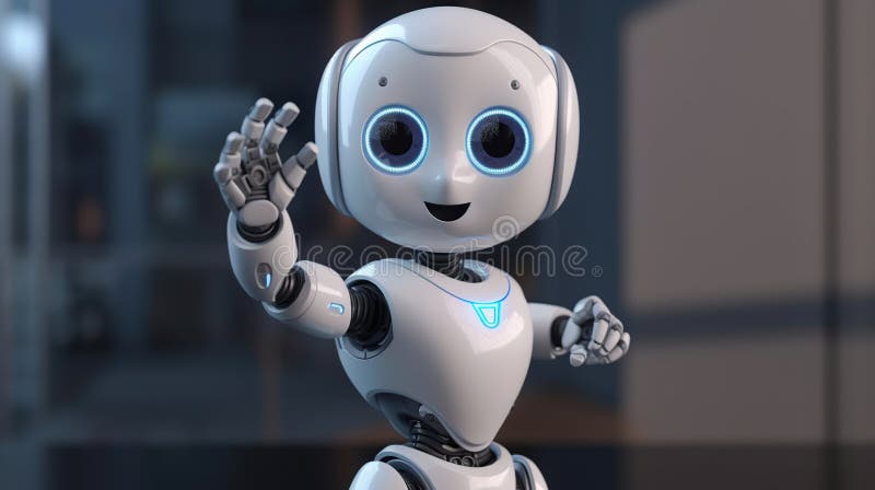 Cute Happy Ai Chatbot Cartoon Character, AI Generated Stock ...