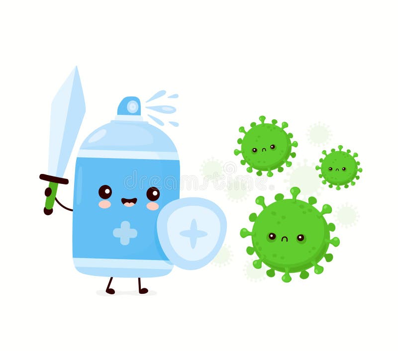 Cute Happy Antiseptic Spray Bottle Kill Virus Stock Vector ... Cute Happy Antiseptic Spray Bottle Kill Virus Stock Vector ...