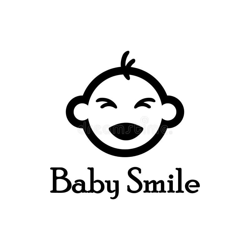 Cute Happy Baby Face Smile Logo Template Stock Vector - Illustration of ...