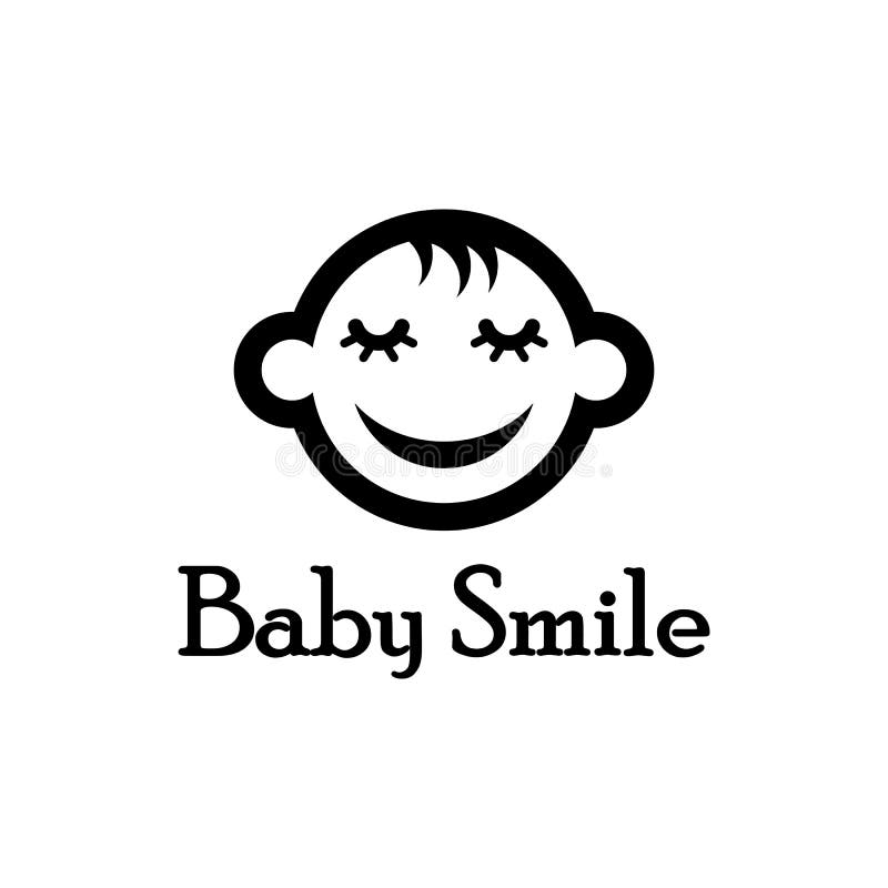 Cute Happy Baby Face Smile Logo Template Stock Vector - Illustration of ...