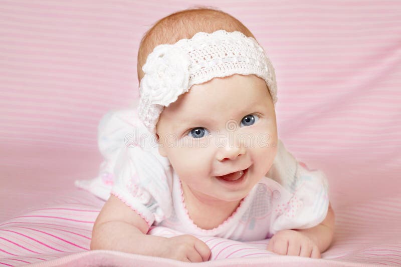 Cute happy baby portrait stock photo. Image of beautiful - 34384768