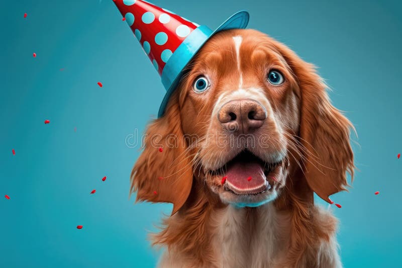 Cute Happy Birthday Dog. Illustration Generative AI Stock Illustration ...