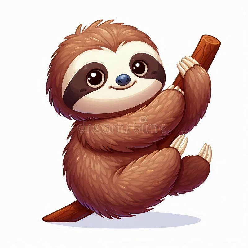 Cartoon sloth stock illustration. Illustration of winsome - 325676750
