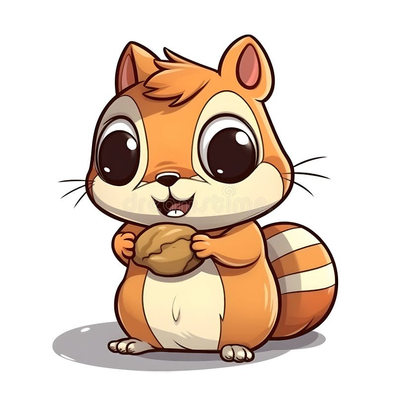 Cute Cartoon Chipmunk Face