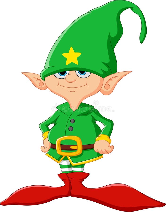 Cute and Happy Christmas Elf Stock Vector - Illustration of happy ...